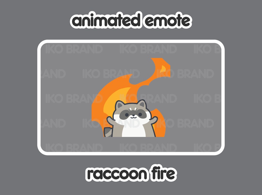 Animated Emote - Raccoon Fire | Cute | Kawaii | Chibi | Twitch, Youtube ...