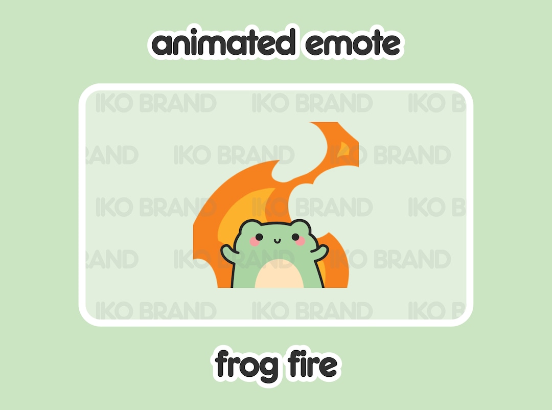 Animated Emote - Frog Fire | Cute | Kawaii | Chibi | Twitch, Youtube ...