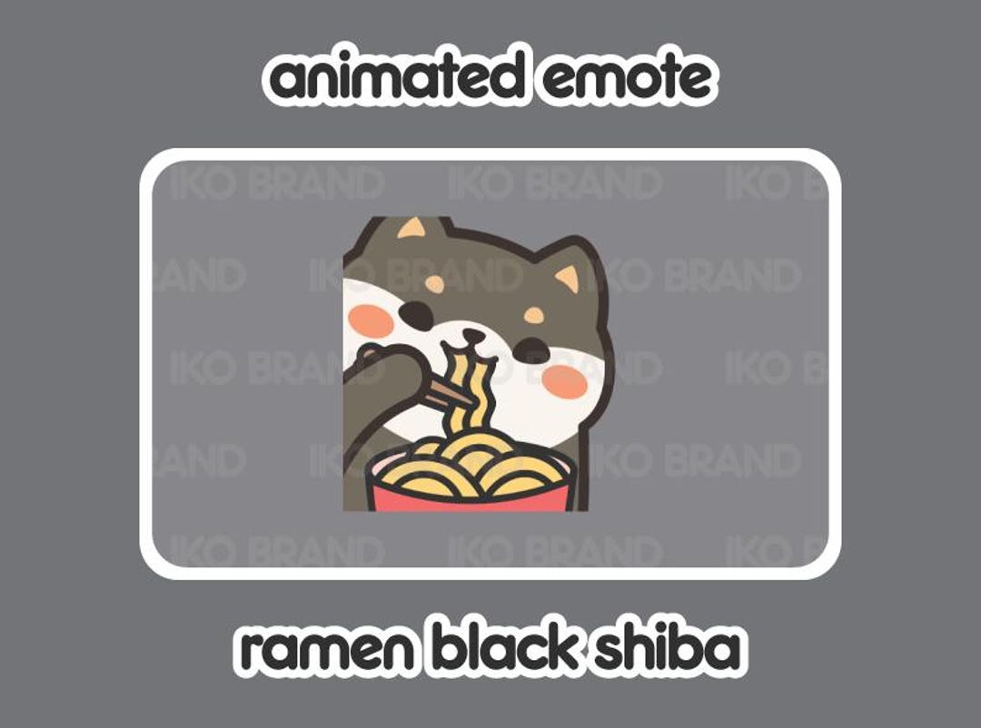 Animated Emote - Black Shiba Ramen | Noodles | Cute | Kawaii | Chibi ...