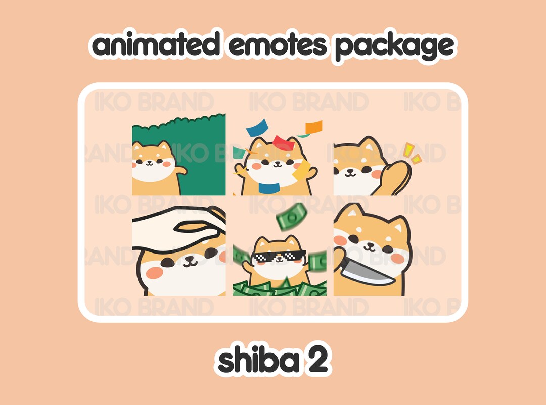 Animated Emotes Package - Shiba 2 | Cute | Kawaii | Chibi | Twitch ...