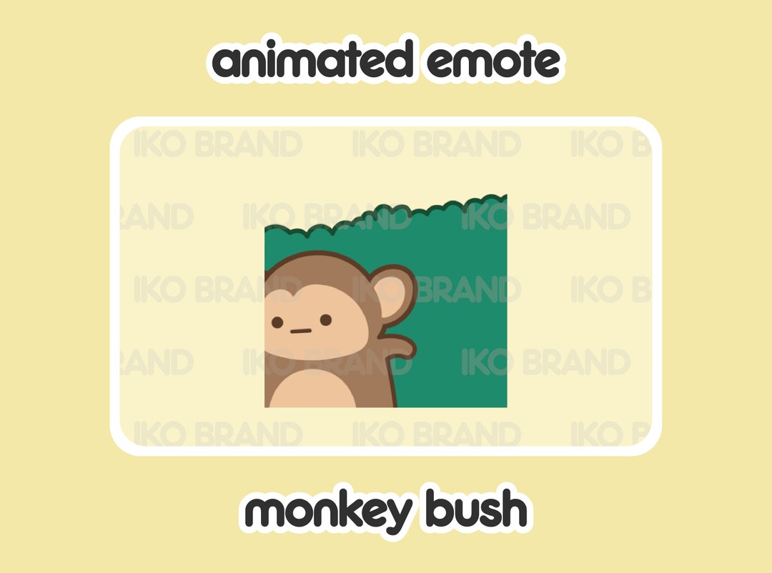 Animated Emote - Monkey Hiding Bush | Cute | Kawaii | Chibi | Twitch ...