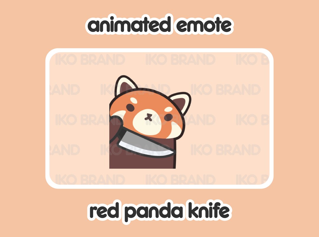 Animated Emote - Red Panda Evil Knife Stabbing | Cute | Kawaii | Chibi ...