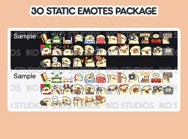 MEGA Static Emotes Package - Duck | Cute | Kawaii | Chibi | Twitch ...