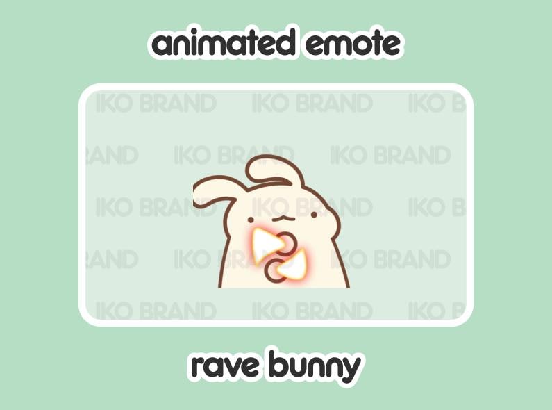 Animated Emote - Bunny Rave | Cute | Kawaii | Chibi | Twitch, Youtube ...