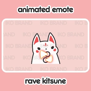 Animated Emote Kitsune Rave Cute Kawaii Chibi Twitch, Youtube, Discord ...