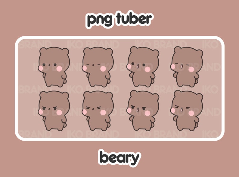 Pngtuber - Bear | Chibi | Cute | Kawaii | Twitch | Youtube | Vtuber ...