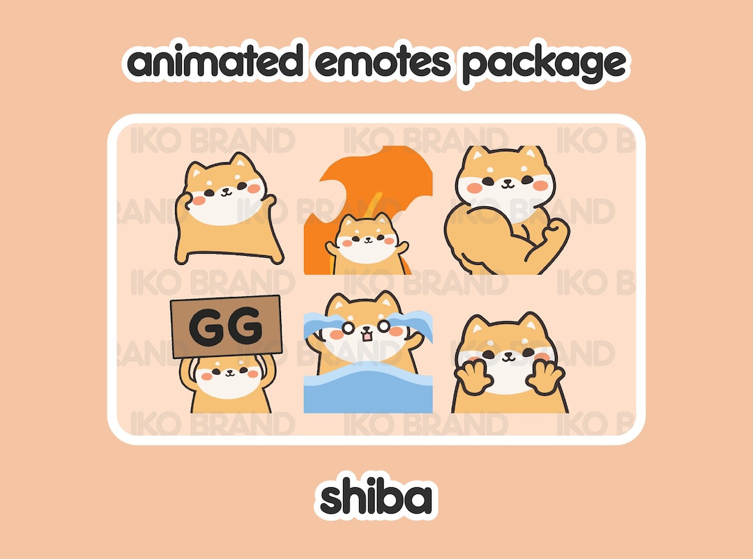 Animated Emotes Package - Shiba Inu | Cute | Kawaii | Chibi | Twitch ...