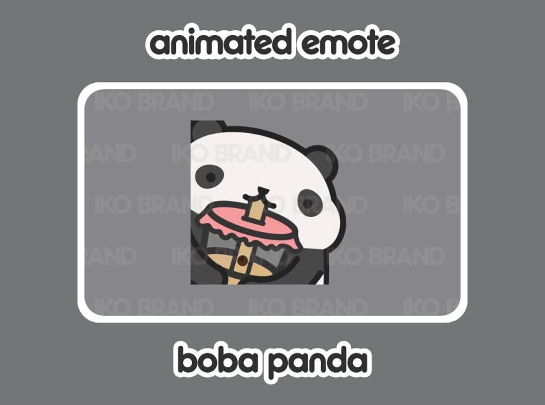 Animated Emote - Panda Boba | Bubble Tea | Cute | Kawaii | Chibi ...
