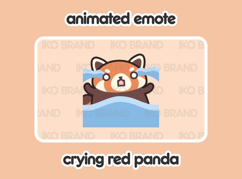 Animated Emote Crying Red Panda Cute Kawaii Chibi - Etsy