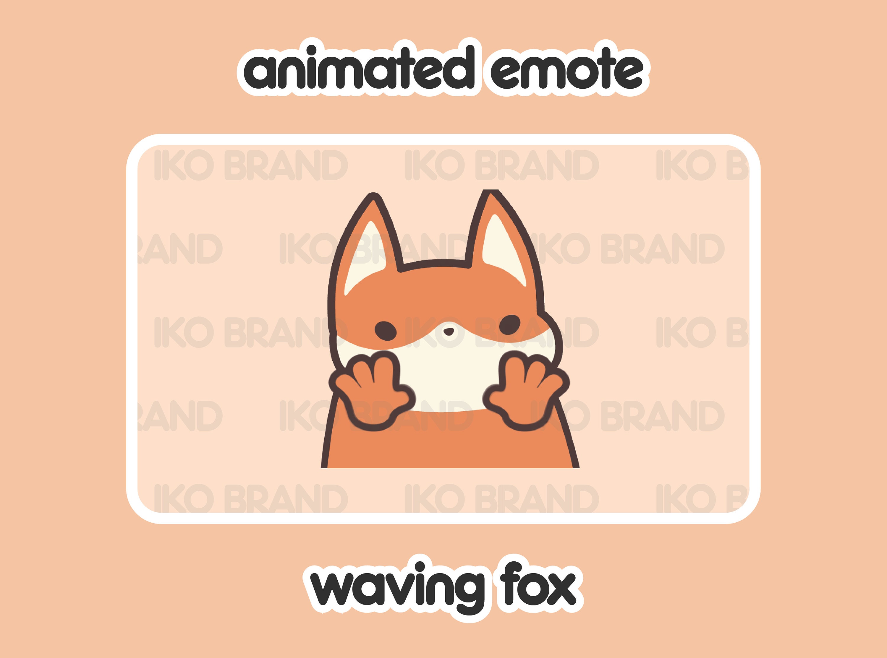 Animated Emote - Fox Waving | Cute | Kawaii | Chibi | Twitch, Youtube ...