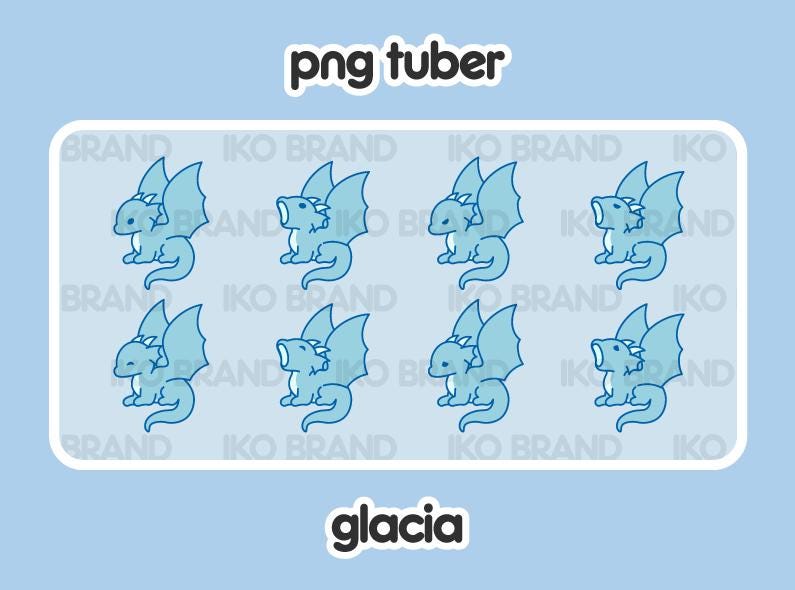 Ice Dragon Pngtuber Avatar: Glacia, Chibi Style (digital File) - Etsy