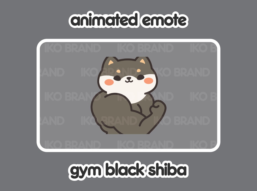 Animated Emote - Gym Black Shiba Inu | Cute | Kawaii | Chibi | Twitch ...