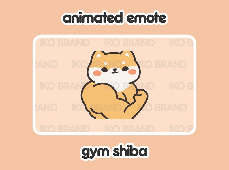 Animated Emote - Gym Shiba Inu | Cute | Kawaii | Chibi | Twitch ...