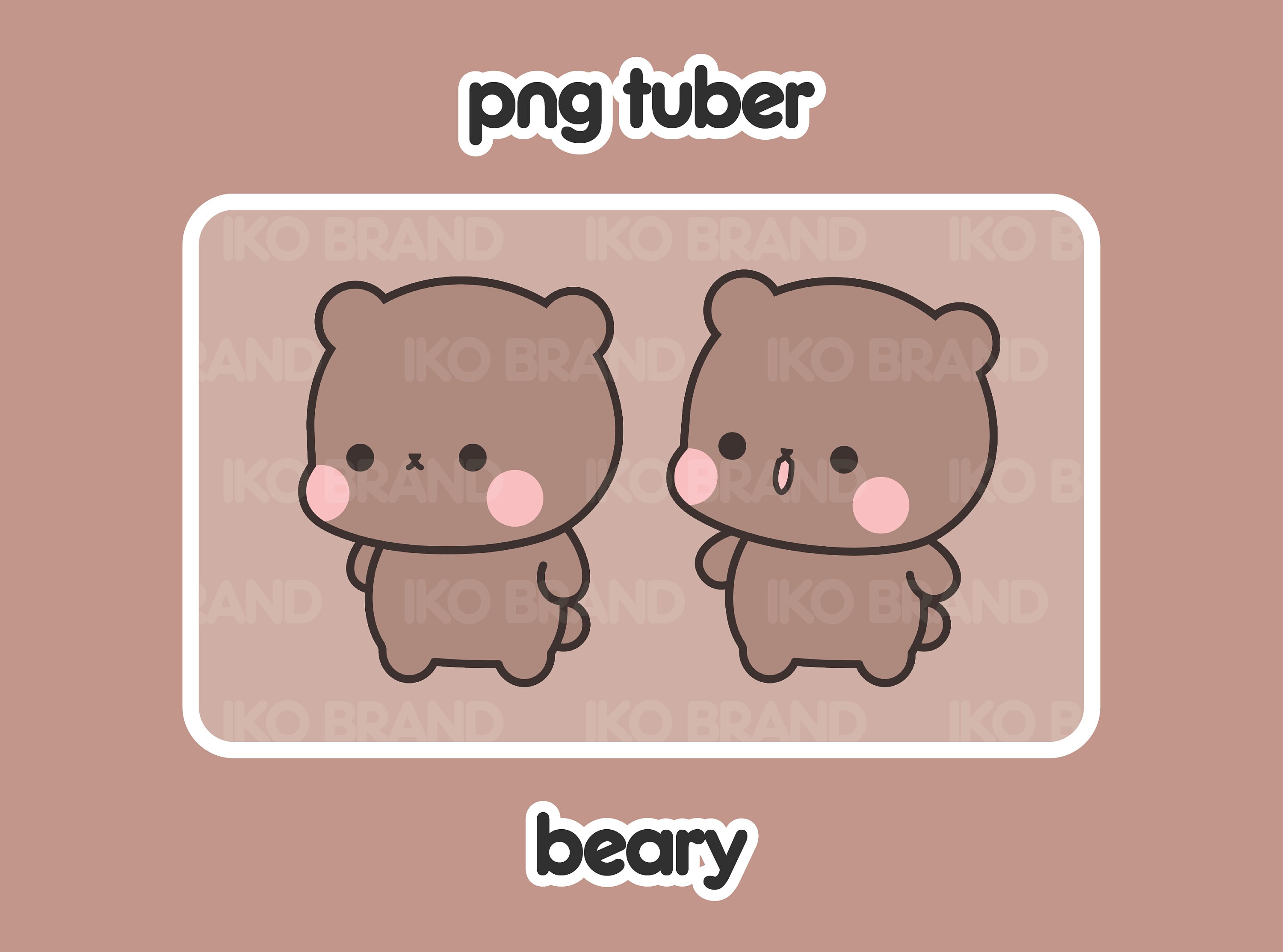 Pngtuber Bear Chibi Cute Kawaii Twitch Youtube - Etsy UK