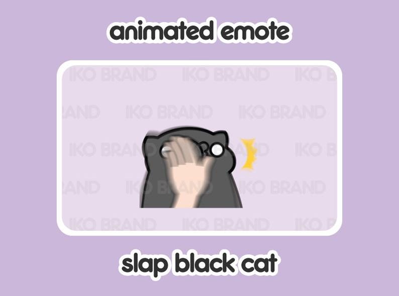 Black Cat Slap Animated Emote: Twitch, Youtube, Discord (GIF File) - Etsy