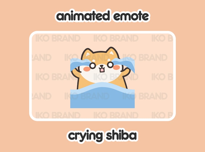 Animated Emote Crying Shiba Inu Cute Kawaii Chibi Twitch, Youtube ...