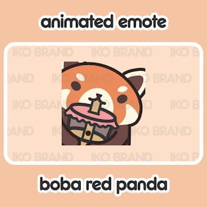 Animated Emote - Red Panda Boba | Bubble Tea | Cute | Kawaii | Chibi ...