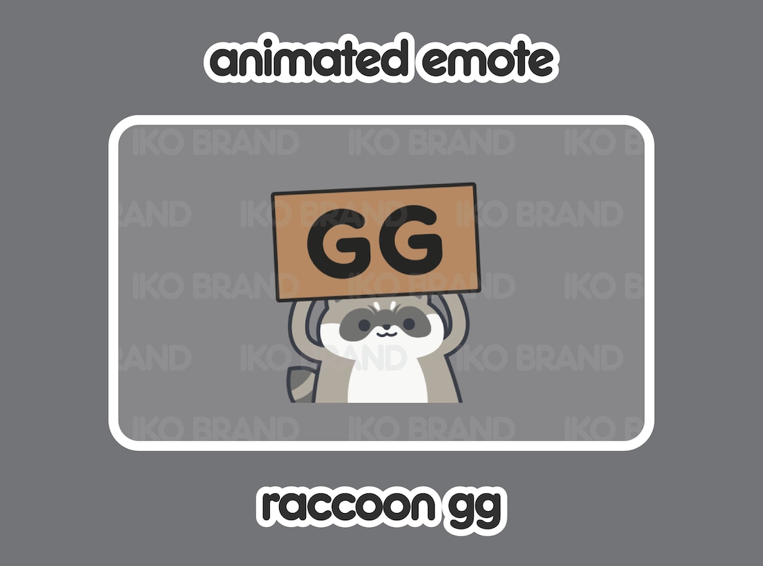 Animated Emote - Raccoon GG | Cute | Kawaii | Chibi | Twitch, Youtube ...