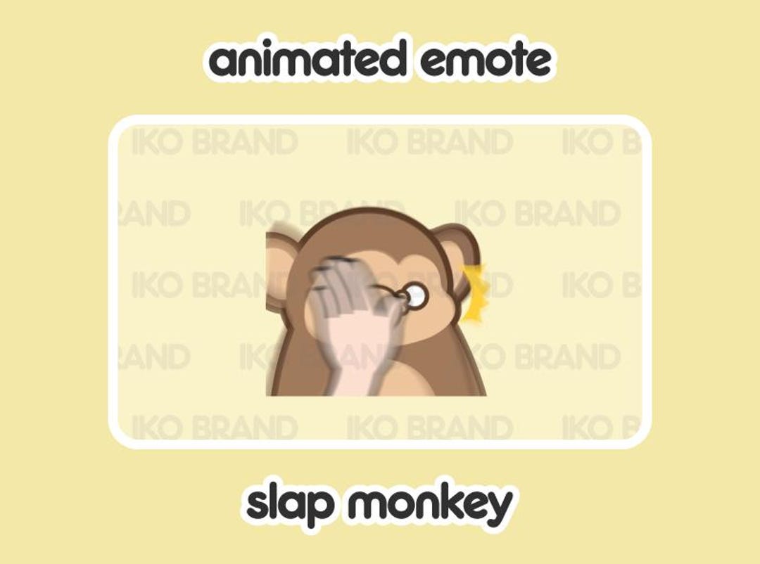 Monkey Slap Animated Emote – Chibi Twitch, Youtube, Discord (GIF) - Etsy