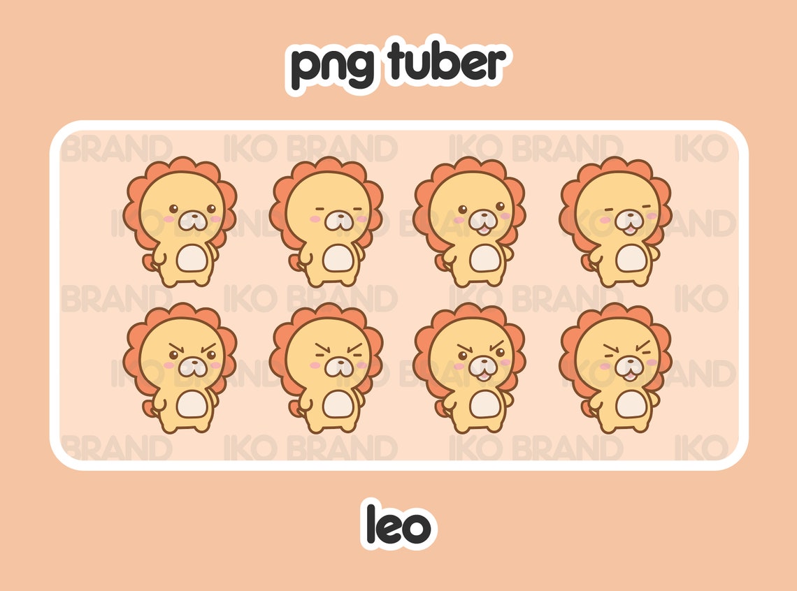 Pngtuber Lion Chibi Cute Kawaii Twitch Youtube Vtuber Streaming Ready ...