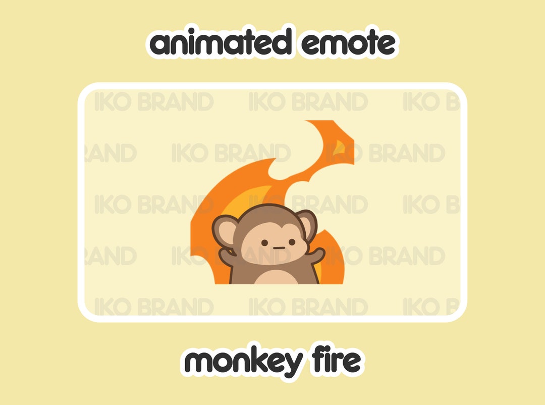 Animated Emote - Monkey Fire | Cute | Kawaii | Chibi | Twitch, Youtube ...