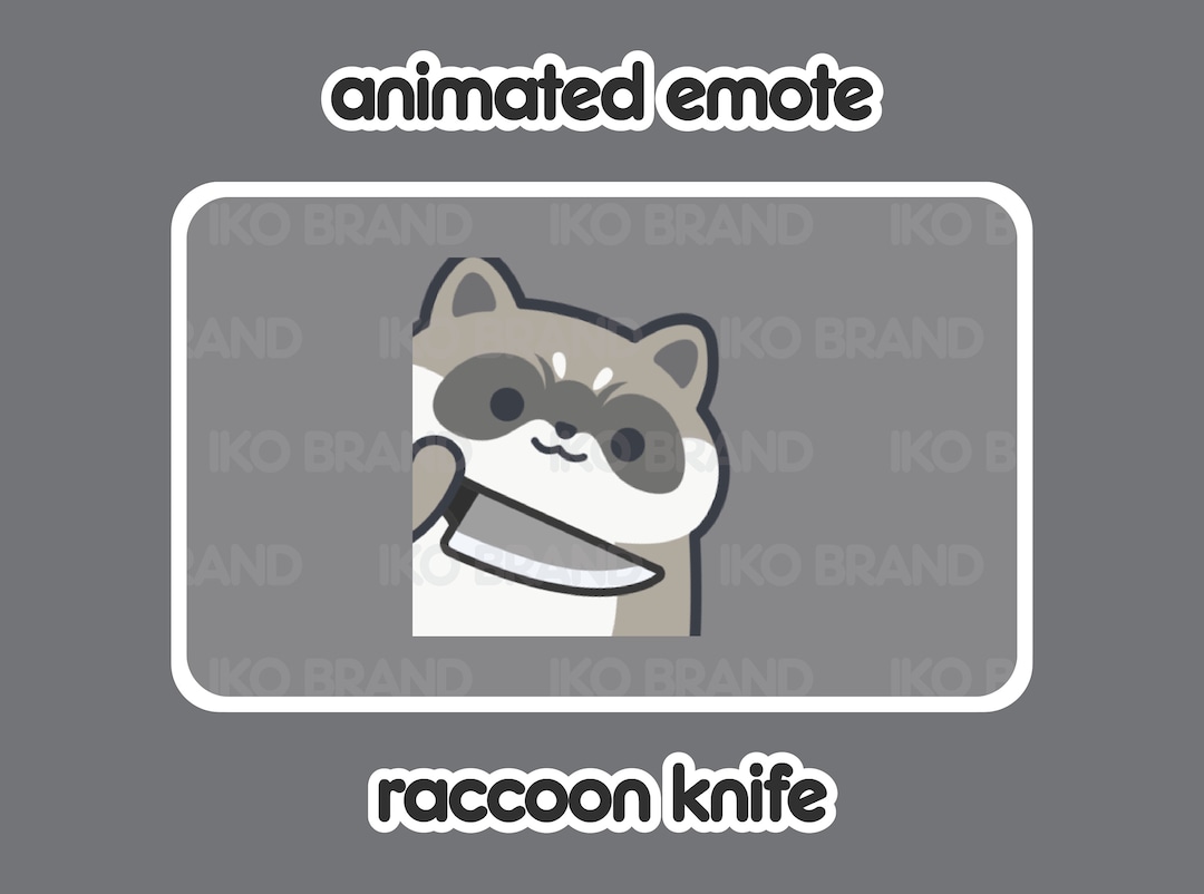 Animated Emote - Raccoon Evil Knife Stabbing | Cute | Kawaii | Chibi ...