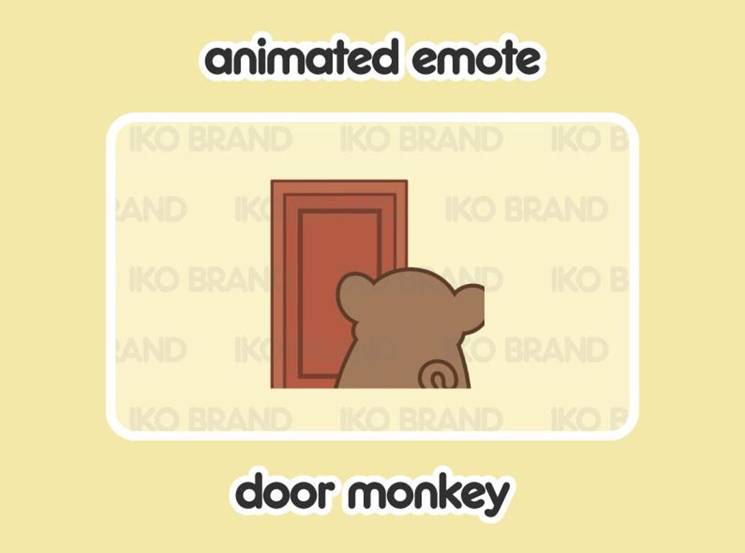 Animated Emote - Monkey Door Leaving | Cute | Kawaii | Chibi | Twitch ...