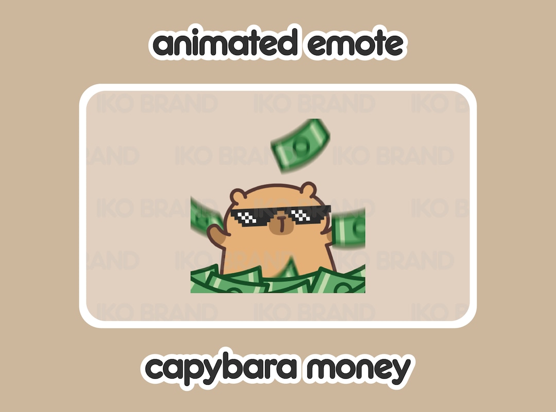 Animated Emote - Capybara Rich Money Hype | Cute | Kawaii | Chibi ...