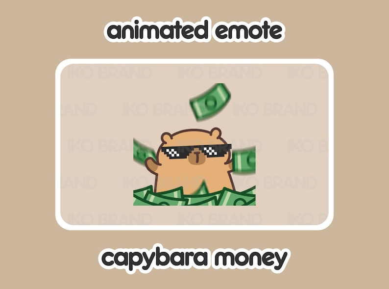 Animated Emote Capybara Rich Money Hype Cute Kawaii Chibi Twitch ...