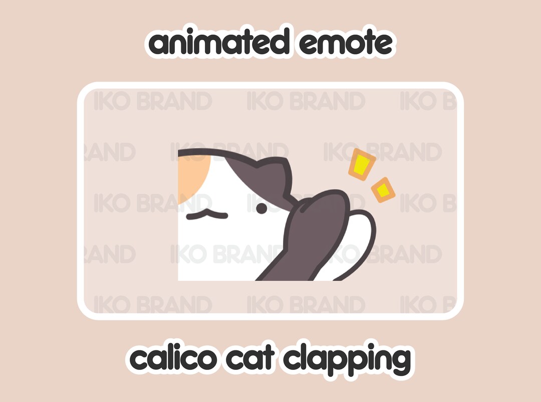 Calico Cat Clapping Animated Emote: Twitch, Youtube, Discord (GIF Files ...