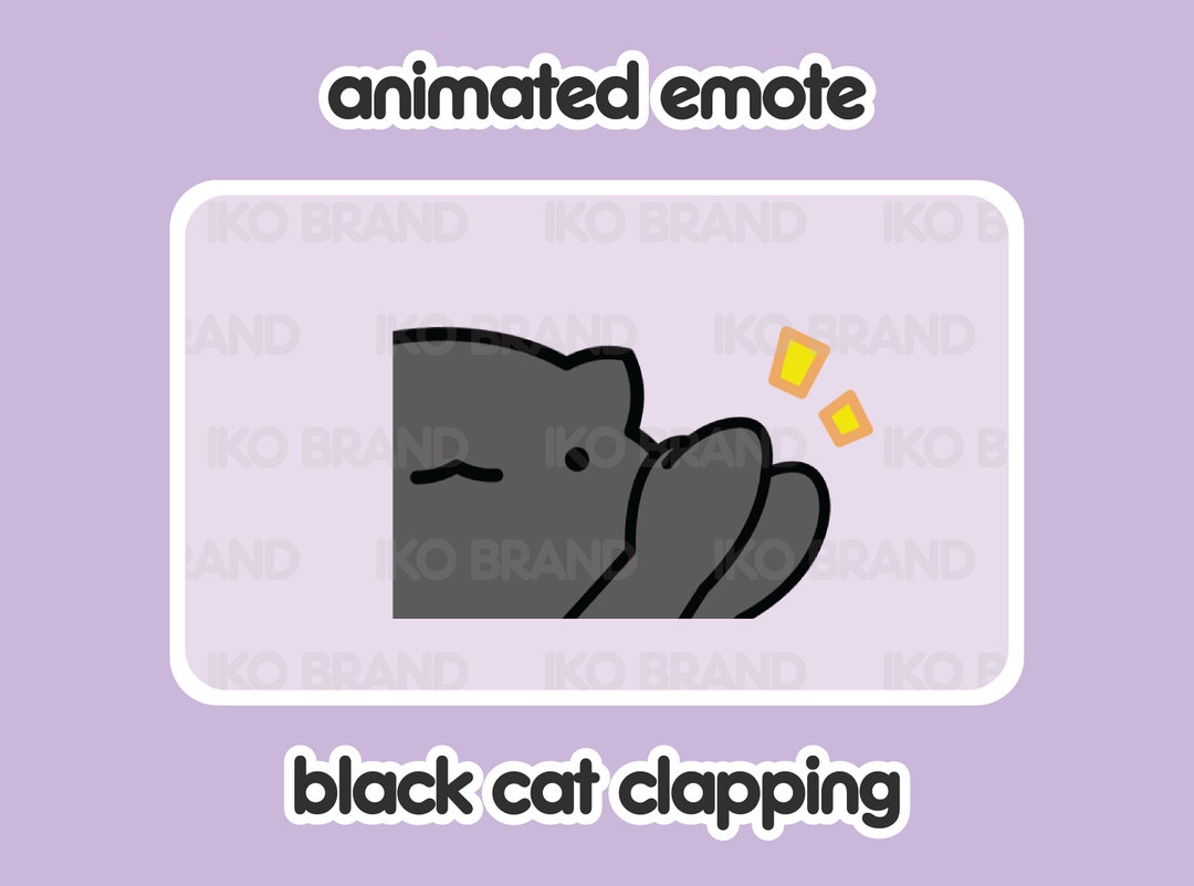Animated Emote - Black Cat Clapping | Clap | Nice One | Cute | Kawaii ...