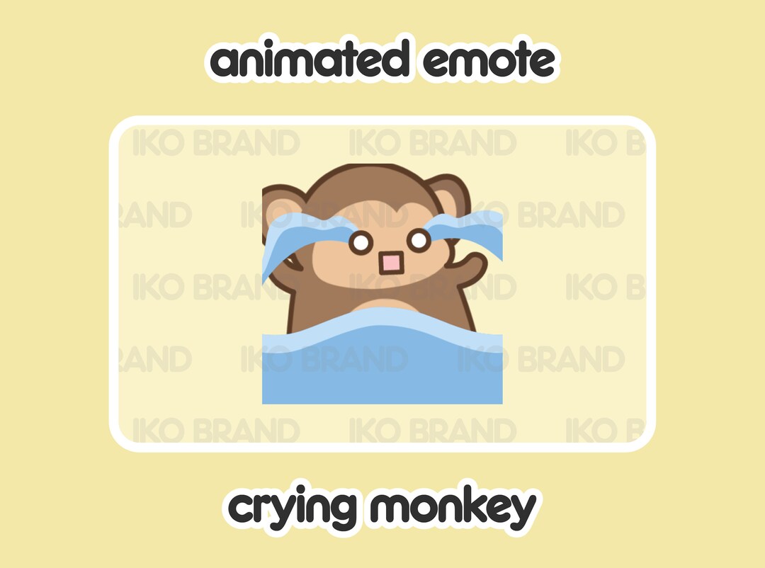 Animated Emote - Crying Monkey | Cute | Kawaii | Chibi | Twitch ...