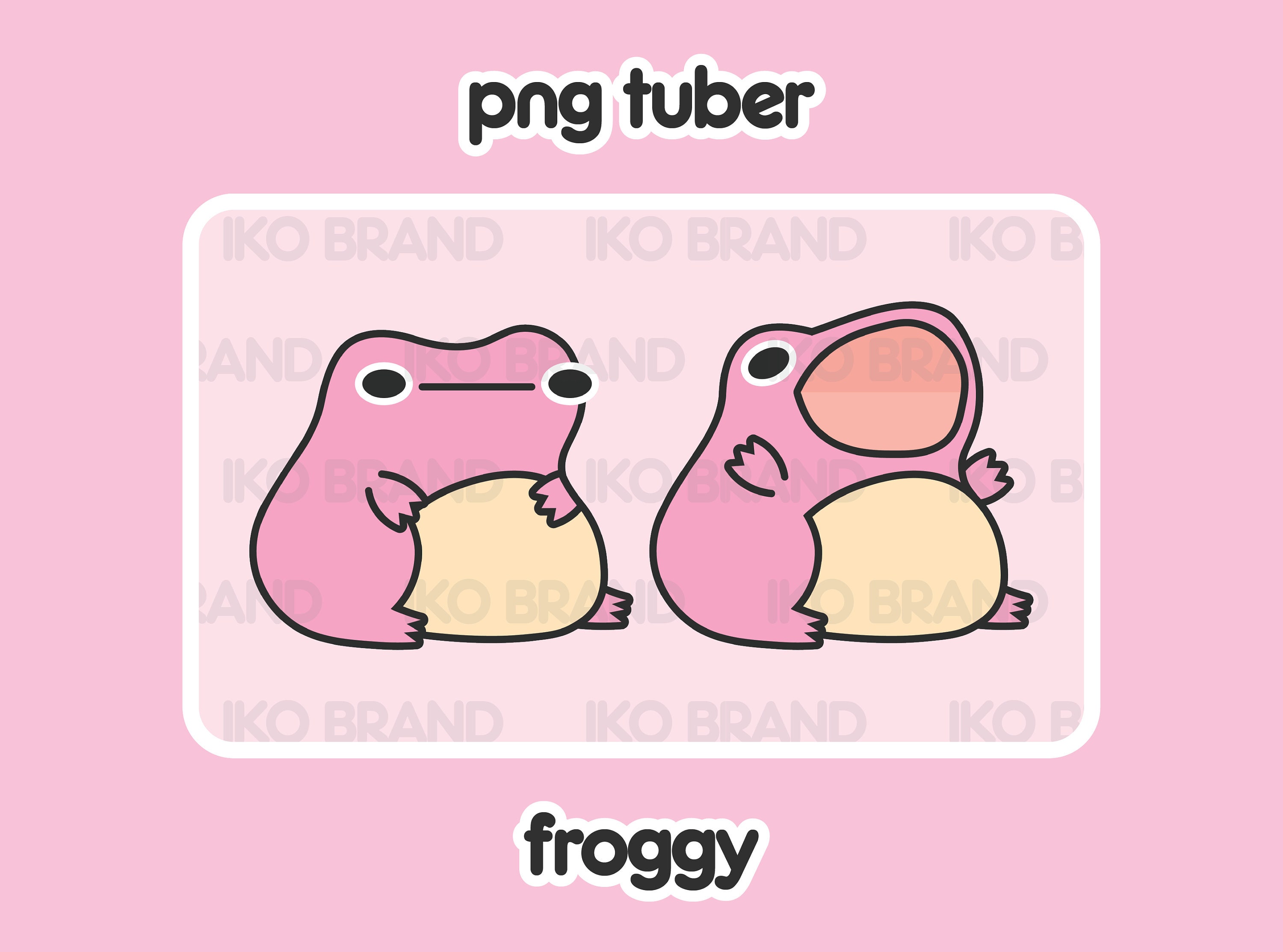 Pngtuber Pink Frog Chibi Cute Kawaii Twitch Youtube Vtuber Streaming ...