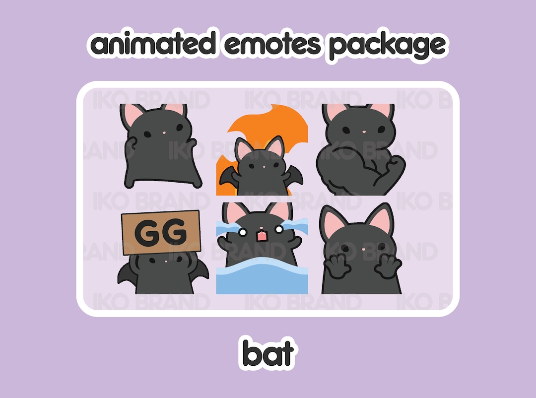 Animated Emotes Package - Bat | Cute | Kawaii | Chibi | Twitch, Youtube ...