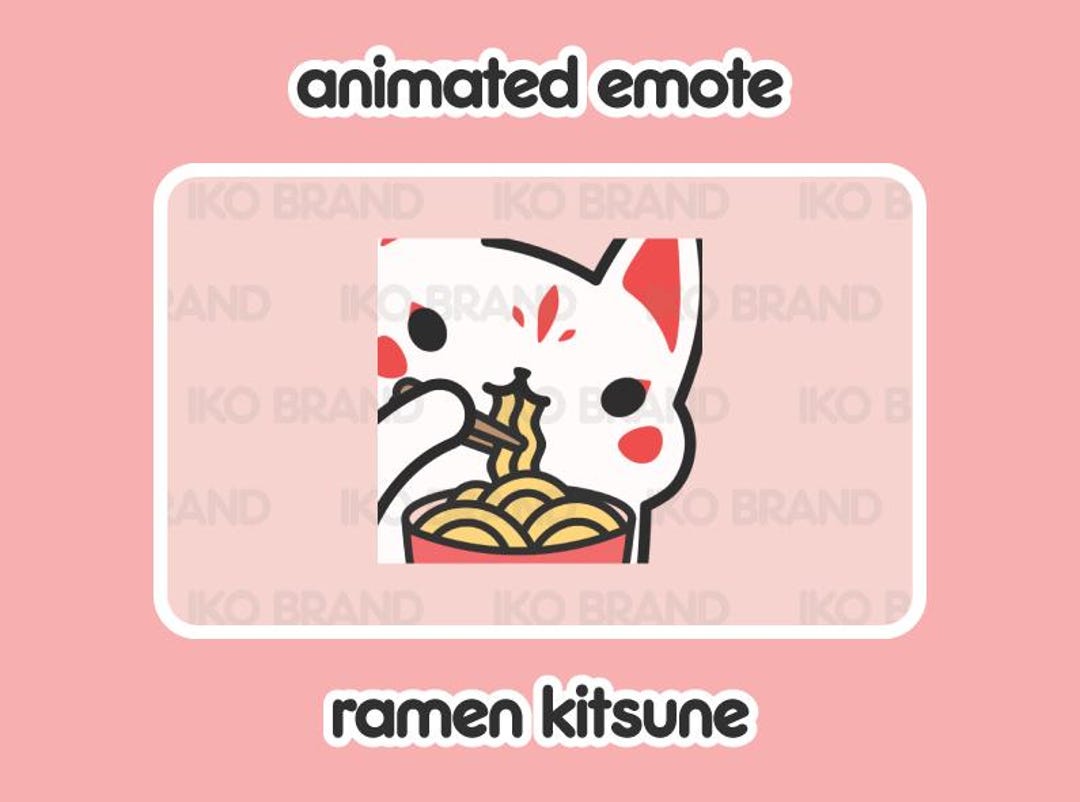 Animated Emote - Kitsune Ramen | Noodles | Cute | Kawaii | Chibi ...