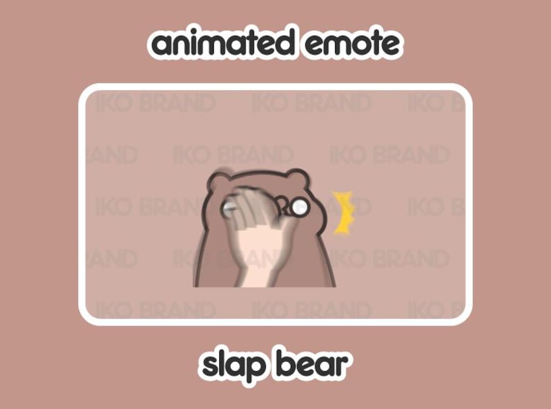 Animated Emote - Bear Slap | Cute | Kawaii | Chibi | Twitch, Youtube ...