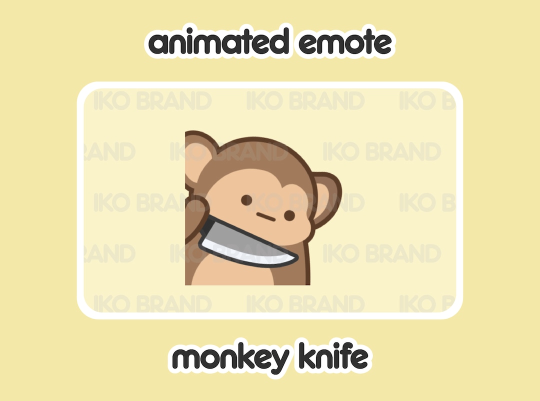 Animated Emote - Monkey Evil Knife Stabbing | Cute | Kawaii | Chibi ...