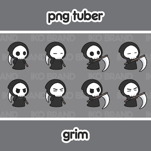 Pngtuber - Grim Reaper | Chibi | Cute | Kawaii | Twitch | Youtube | Vtuber | Streaming | Ready ...