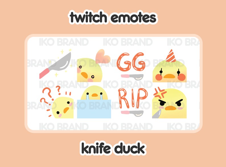 Twitch Emotes - Knife Duck | Cute | Kawaii | Twitch, Discord, Youtube ...