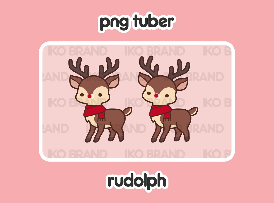 Pngtuber - Rudolph | Red Nose | Cute | Chibi | Kawaii | Twitch | Youtube | Vtuber | Streaming ...