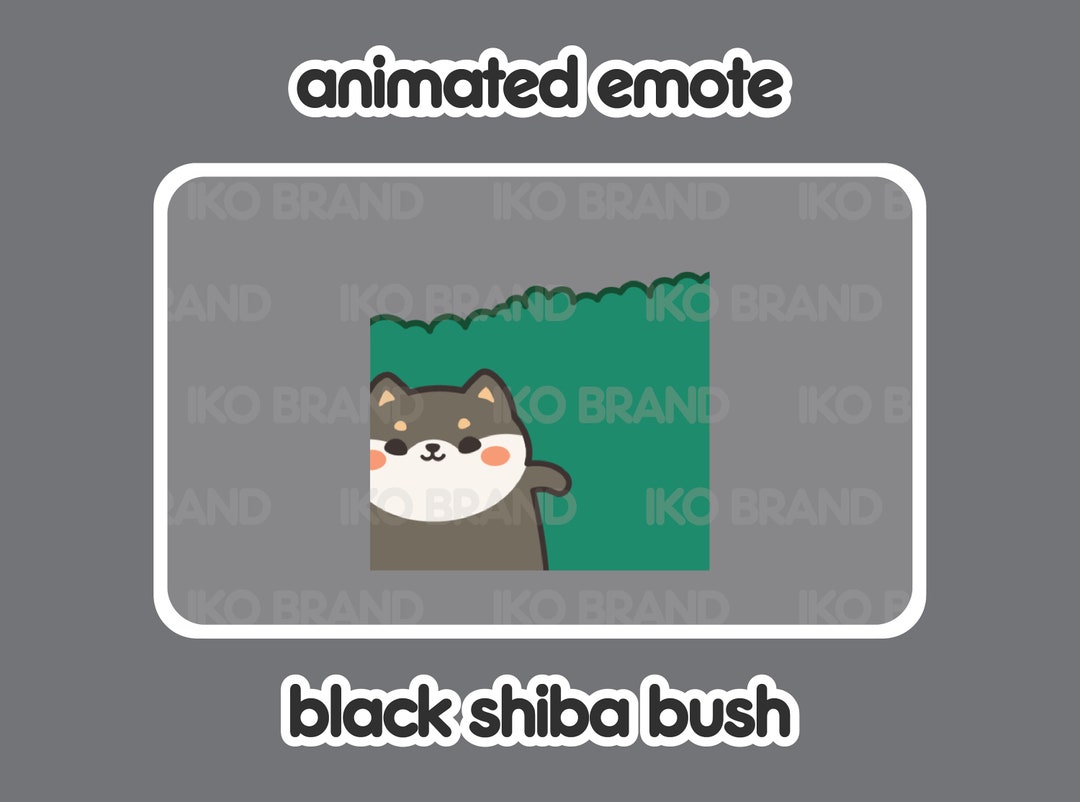 Black Shiba Hiding Bush Animated Emote – Twitch, Youtube, Discord (GIF ...