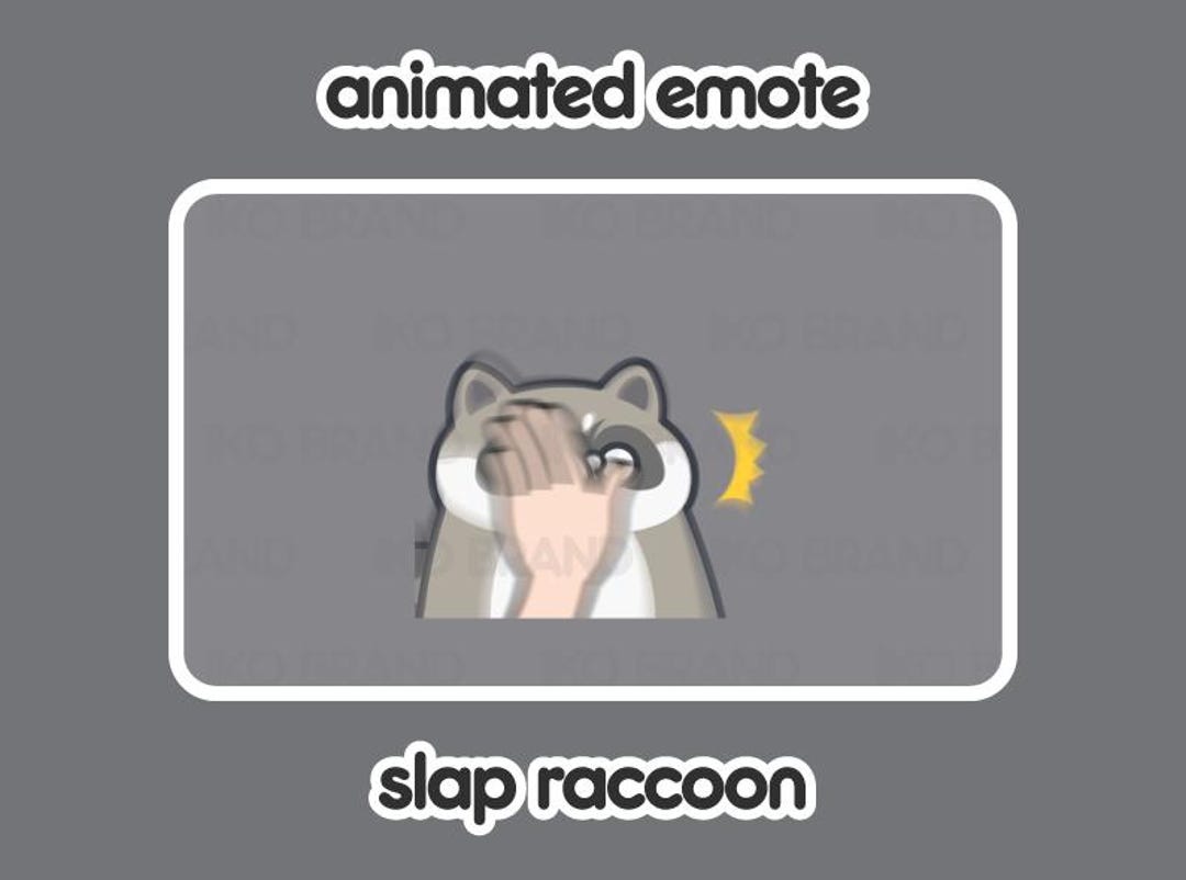 Animated Emote - Raccoon Slap | Cute | Kawaii | Chibi | Twitch, Youtube ...
