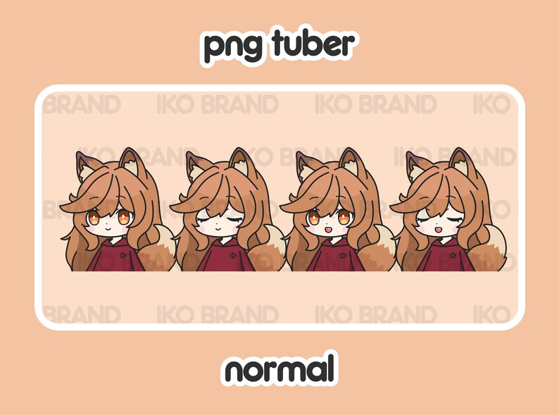 Fox Girl Pngtuber: Chibi Vtuber Avatar (ready to Use) - Etsy