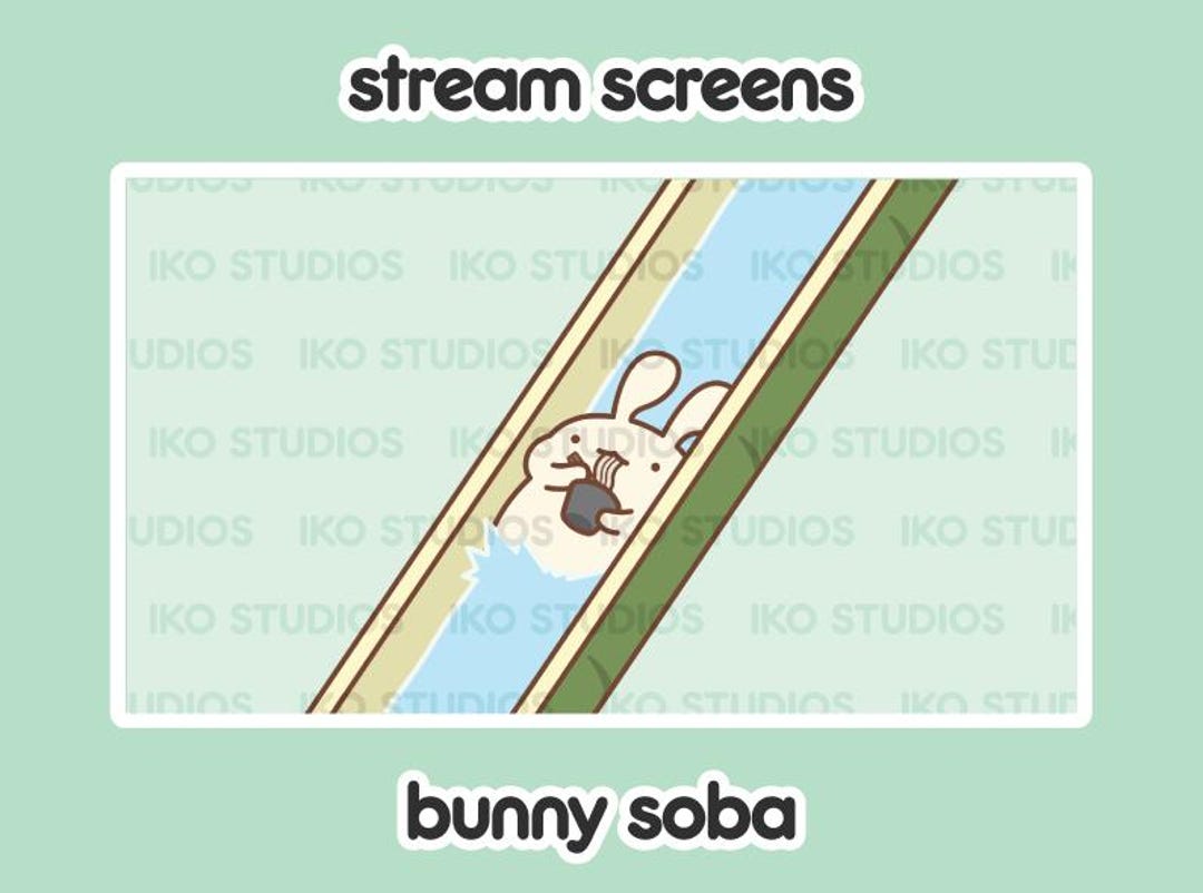 Bunny Soba Animated Stream Screens: Chibi Kawaii Overlays (digital File ...