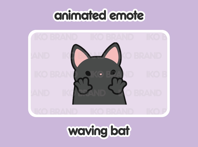 Animated Emote Bat Waving Cute Kawaii Chibi Twitch, Youtube, Discord ...