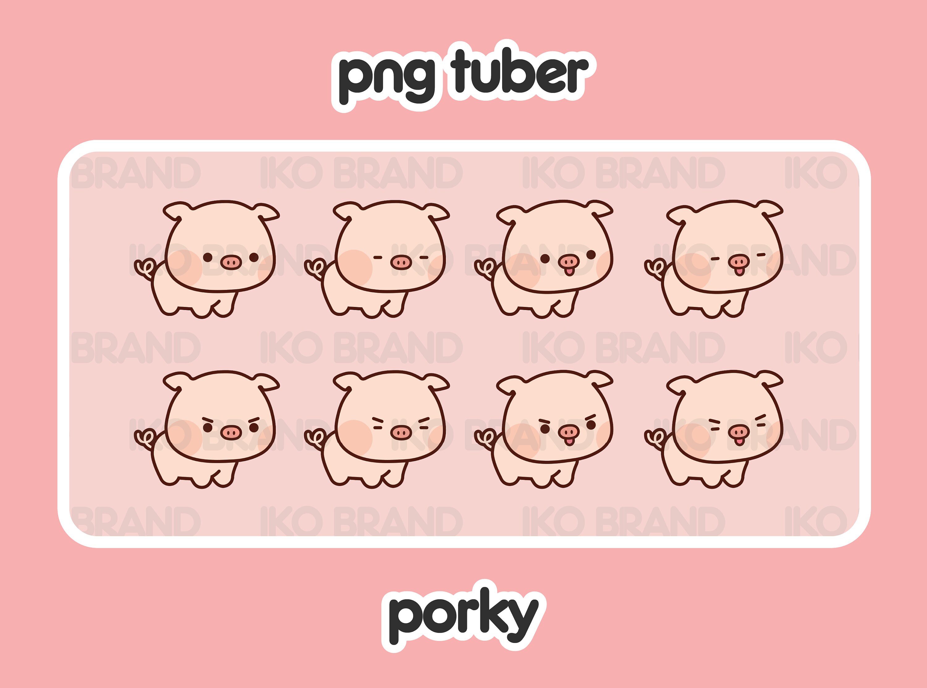 Pngtuber Pig Chibi Cute Kawaii Twitch Youtube Vtuber Streaming Ready to ...