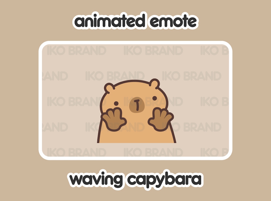 Animated Emote - Capybara Waving | Cute | Kawaii | Chibi | Twitch ...