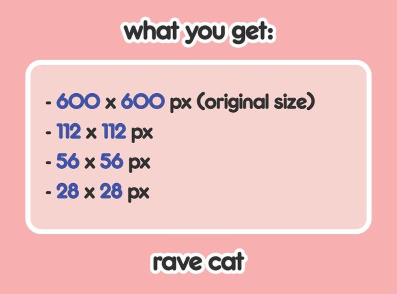 Cat Rave Animated Emote – Chibi Kawaii Twitch, Youtube, Discord (GIF ...