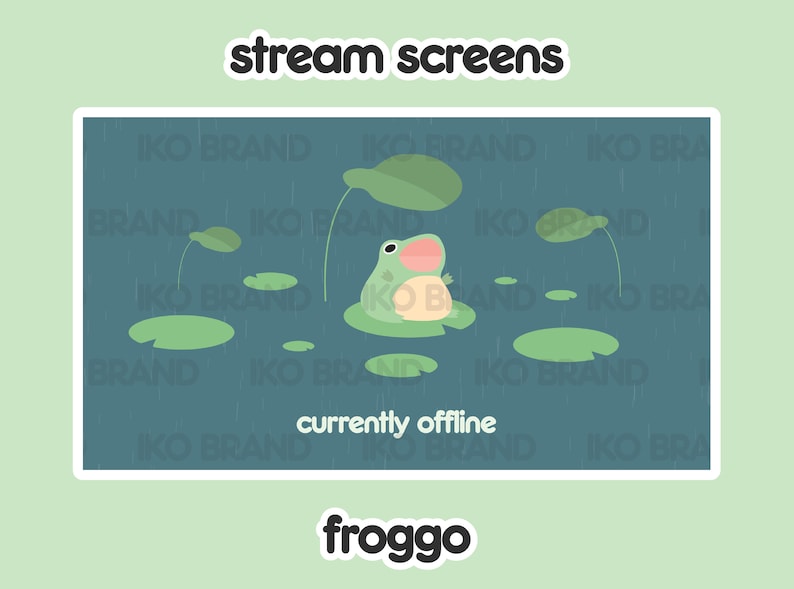Animated Frog Stream Screens: Chibi Vtuber Overlays (digital Download ...