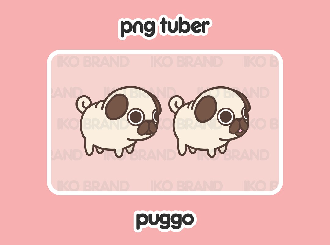 Pngtuber Pug Chibi Cute Kawaii Twitch Youtube Vtuber Streaming Ready to ...